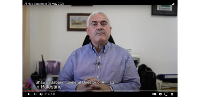 General Director of Al-Haq Sends a Message to the World, as the General ...